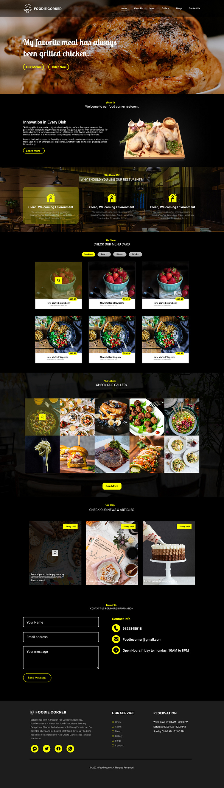 FOOD WEBSITE DESIGN by Saket Singh on Dribbble