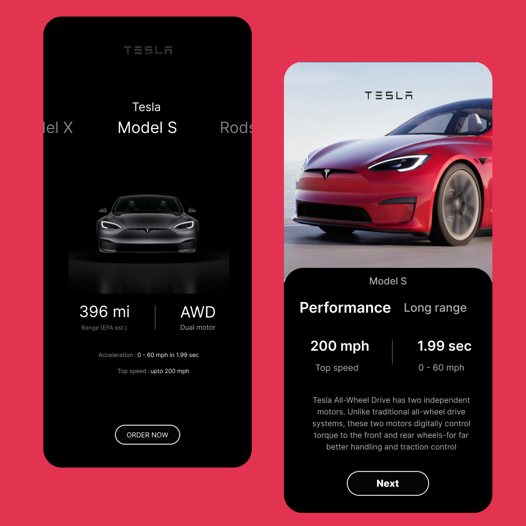 Tesla App design by Shrikant Nikam on Dribbble