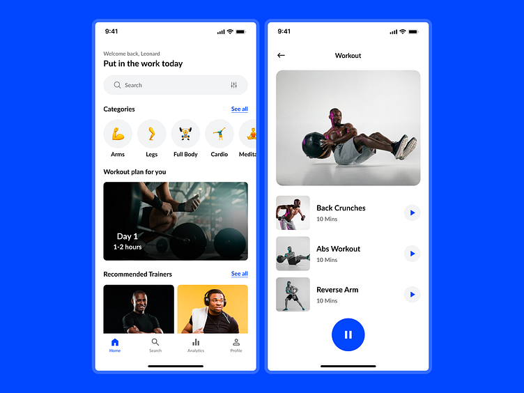 Day 41 of 100: Design a workout/ exercise app UI by Leonard Victor on ...