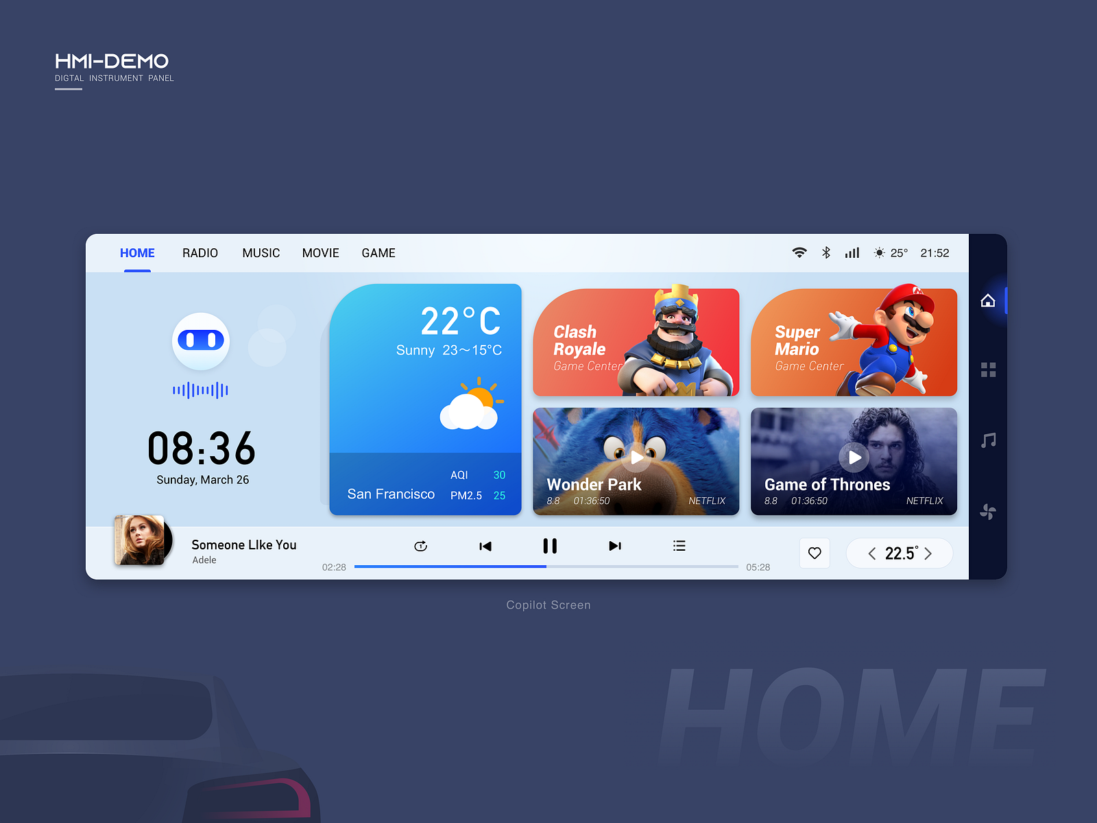 UI/UX HMI Concept Dashboard Interface Automotive Copilot by Jacky on ...