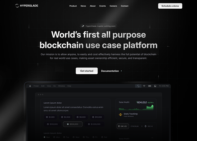 Landing page UI - HyperGlade by Sriram Rajeswaran on Dribbble