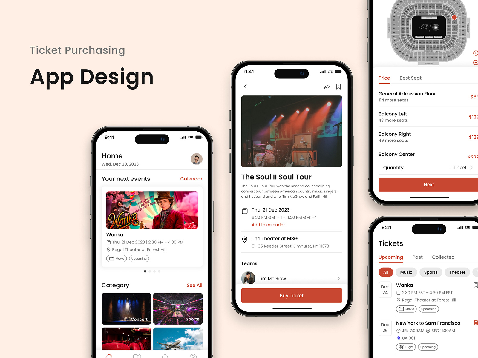 Ticket Purchase App Design by Jingyuan Fang on Dribbble