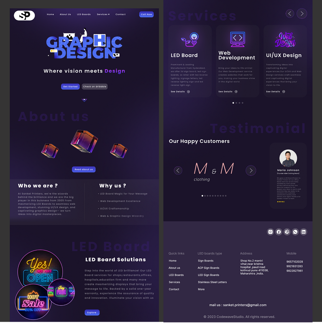 Sanket Printers Website Web Design by CodeWave Studio. on Dribbble