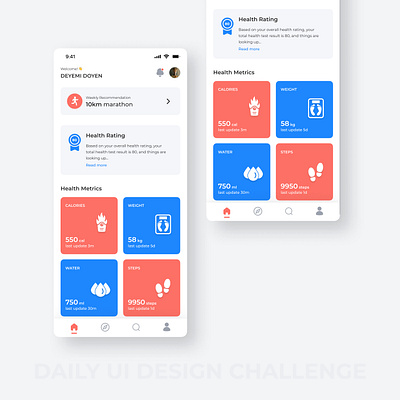 Health & Fitness UI by Imoleayo Adeyemi on Dribbble