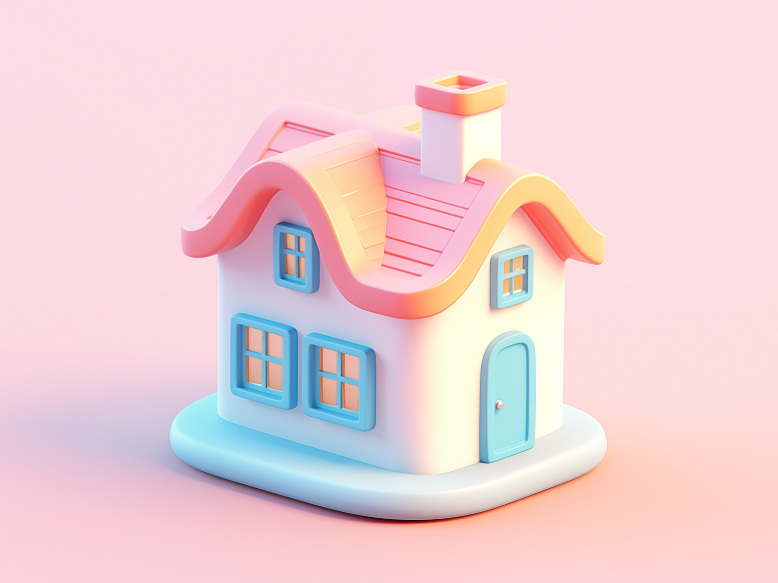 3D Pastel House, 3D Cartoon House, 3D Cartoon Mascot House by Gerdoo on ...