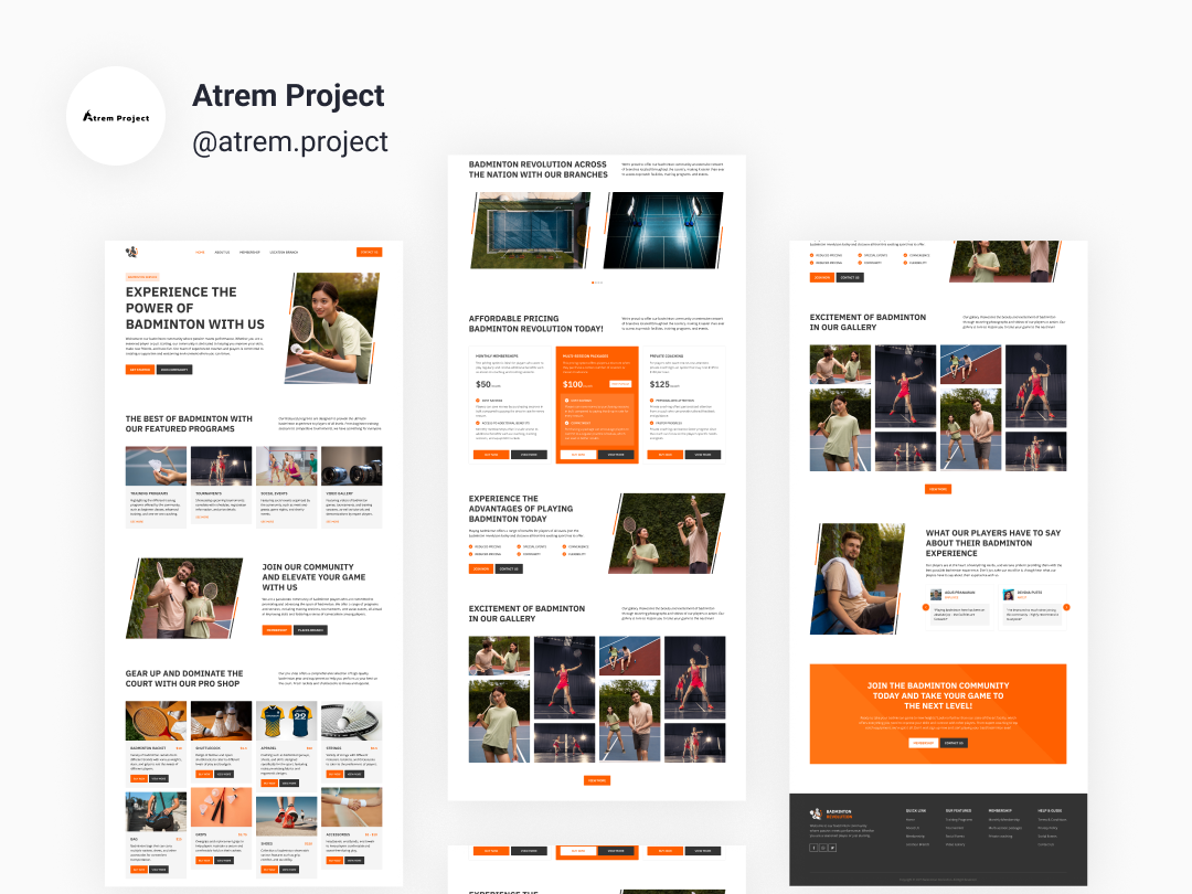 Badminton Revelation - Landing Page Badminton by Atrem Project on Dribbble