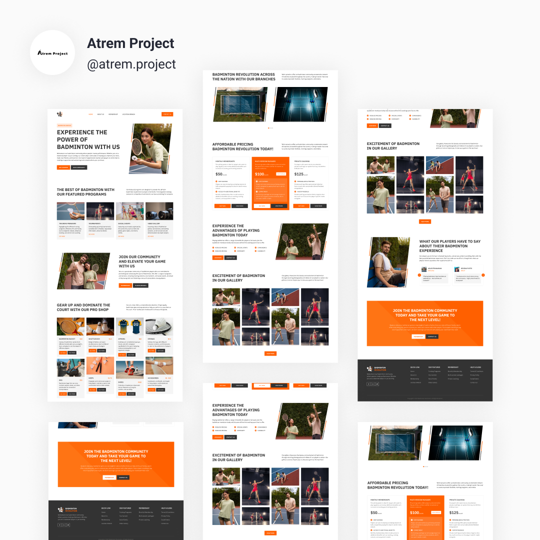 Badminton Revelation - Landing Page Badminton by Atrem Project on Dribbble