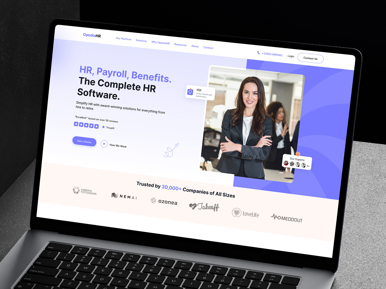 HR Management SAAS Landing Page UI Design by Munmun Akter I UI/UX Designer for Opedia Studio ...