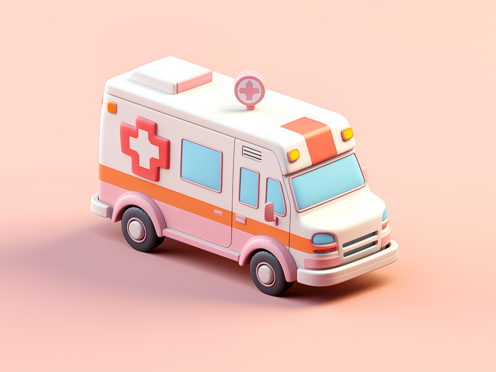 3D Ambulance, 3D Cartoon Ambulance, 3D Pastel Ambulance by Gerdoo on ...
