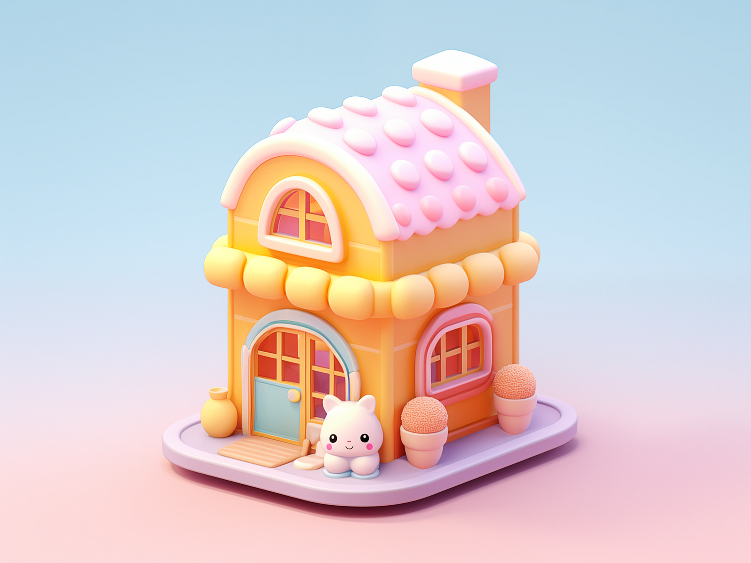 3D Cartoon House,3D Pastel house, 3D Pastel Cartoon House by Gerdoo on ...