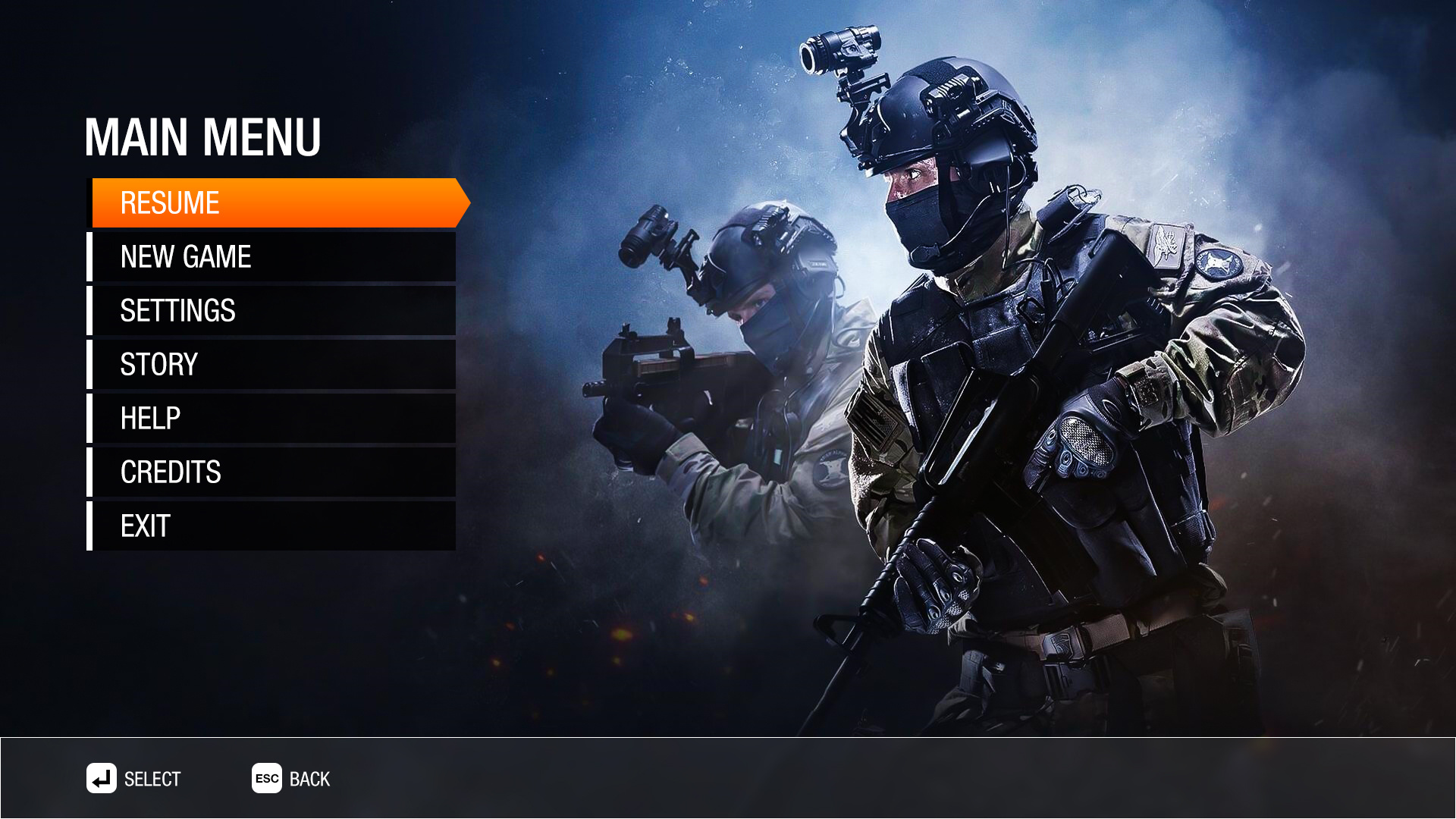 Minimalist Action Game Menu Design by Kavindu Dilshan on Dribbble