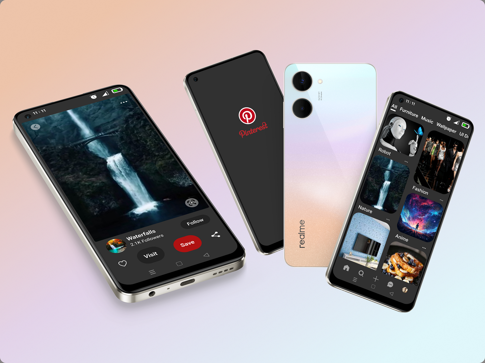Dark Mode Theme of Pinterest by Giridhar K R UX UI on Dribbble