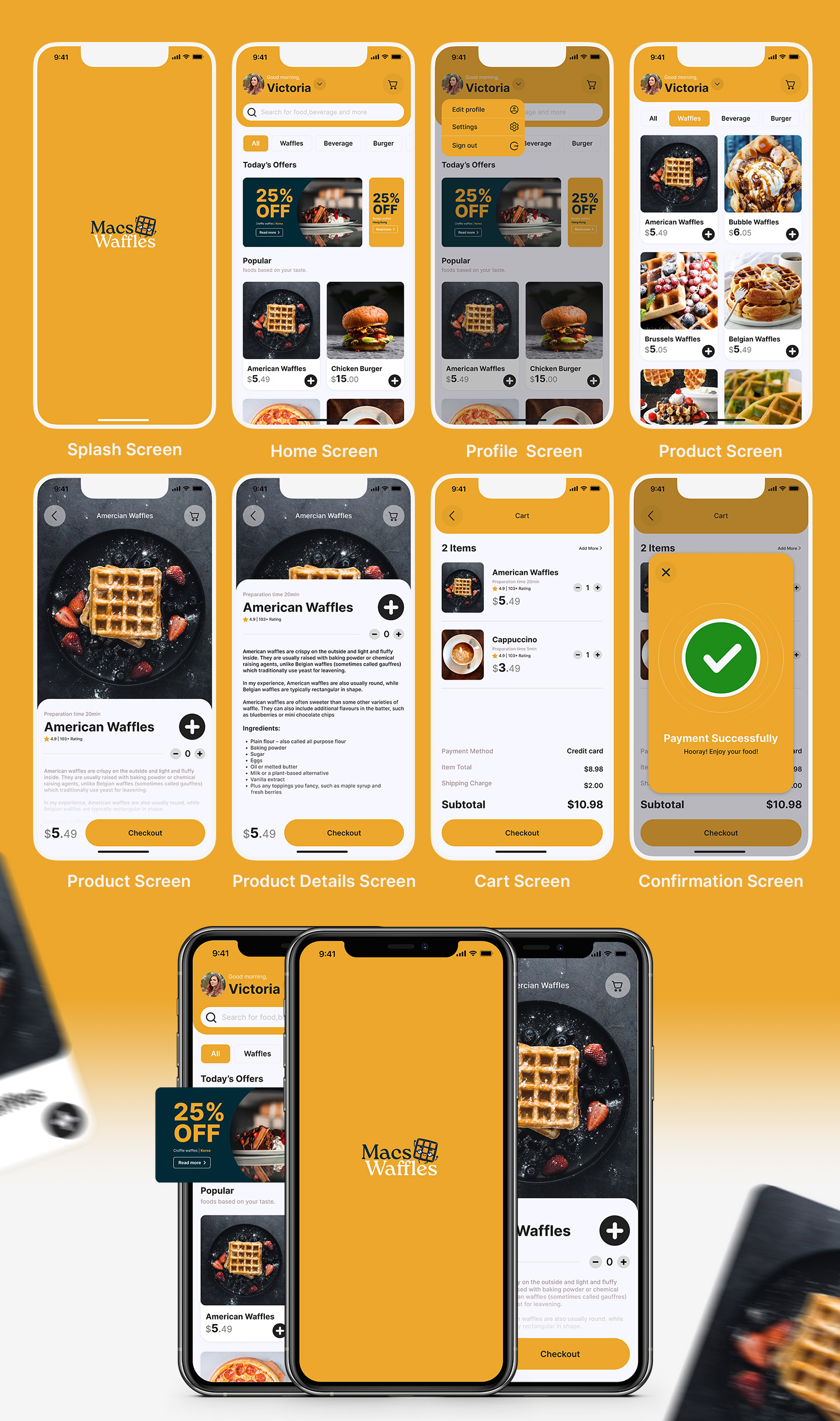 Macs Waffles UI Design by Sachin Kumar on Dribbble