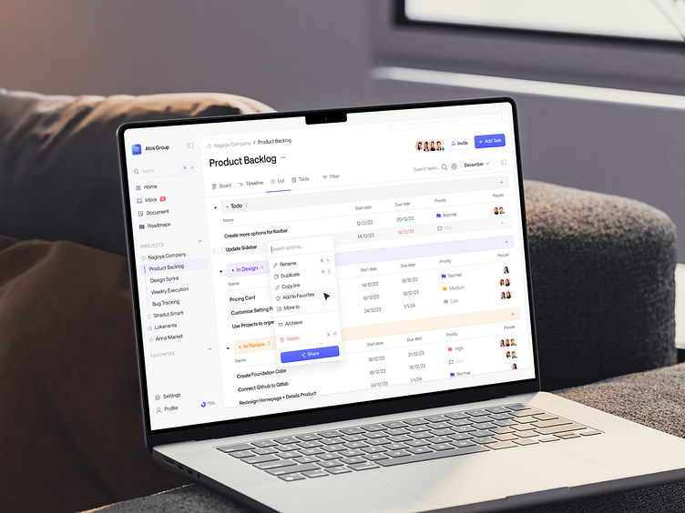 Atos - Task Management Dashboard - List View by Azie Melasari for Odama ... Atos - Task Management Dashboard - List View by Azie Melasari for Odama ...