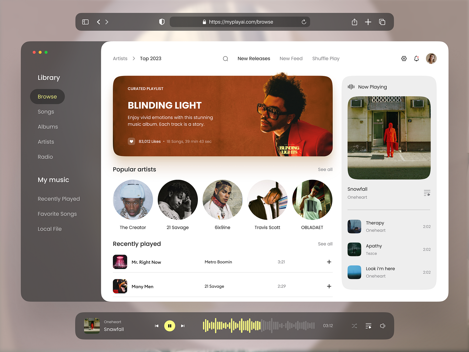 Music Web App Concept by Ronas IT | UI/UX Team on Dribbble