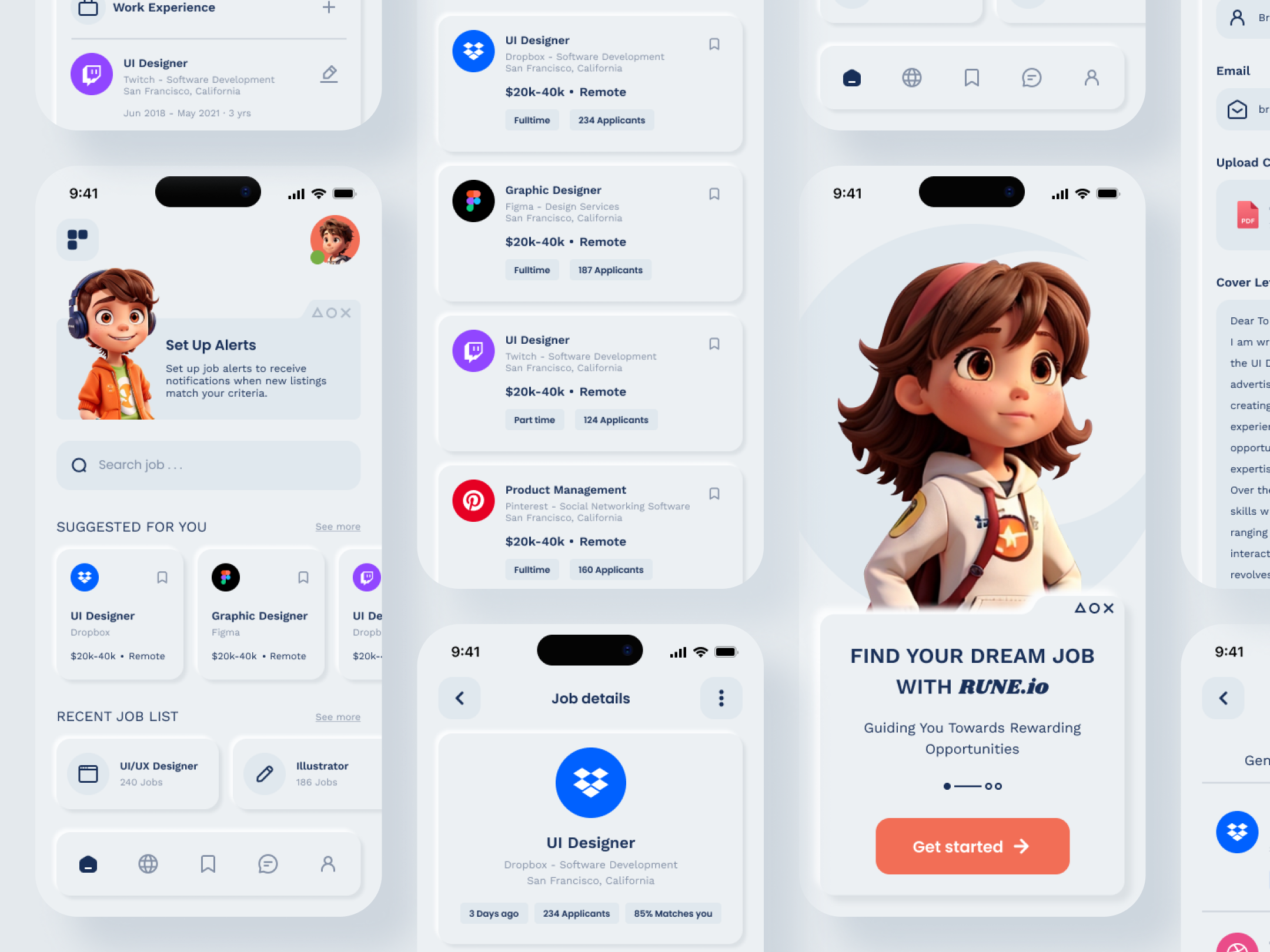 R U N E | Job Finder App - Neumorphism by Suarasa on Dribbble