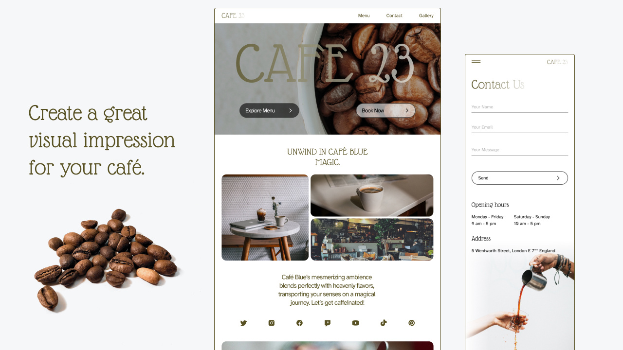 Cafe - Landing Page by Margarita Radeva on Dribbble