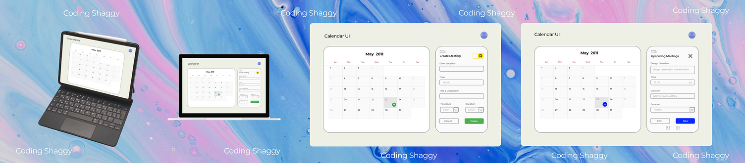 Calendar UI | Web Design by CodingShaggy on Dribbble