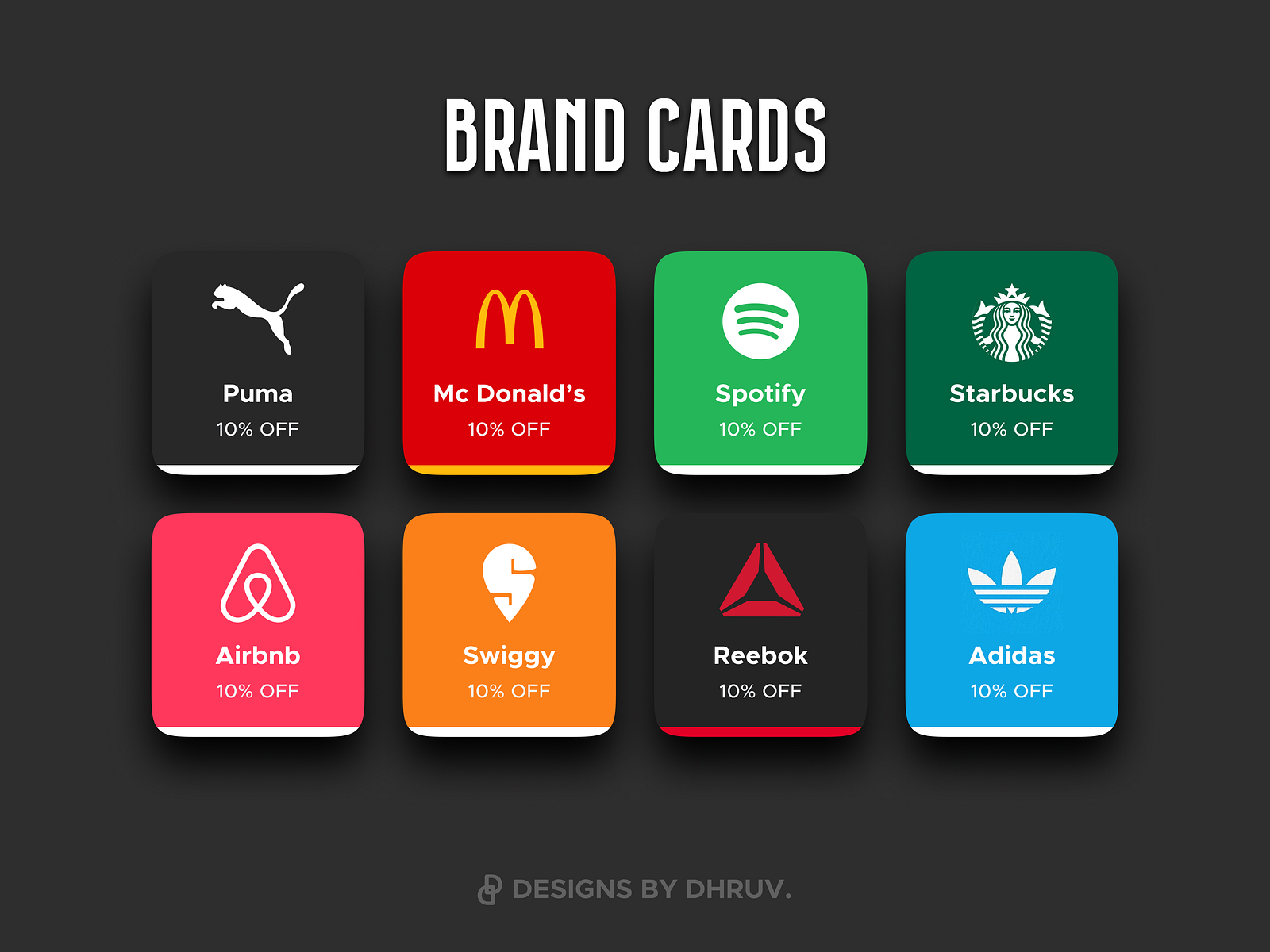 Brand Cards UI by Dhruv on Dribbble
