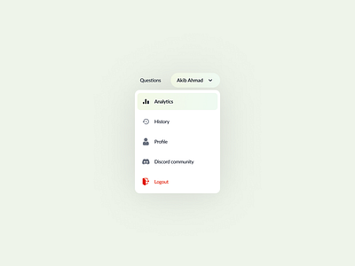 Dropdown menu UI by Akib Ahmad on Dribbble