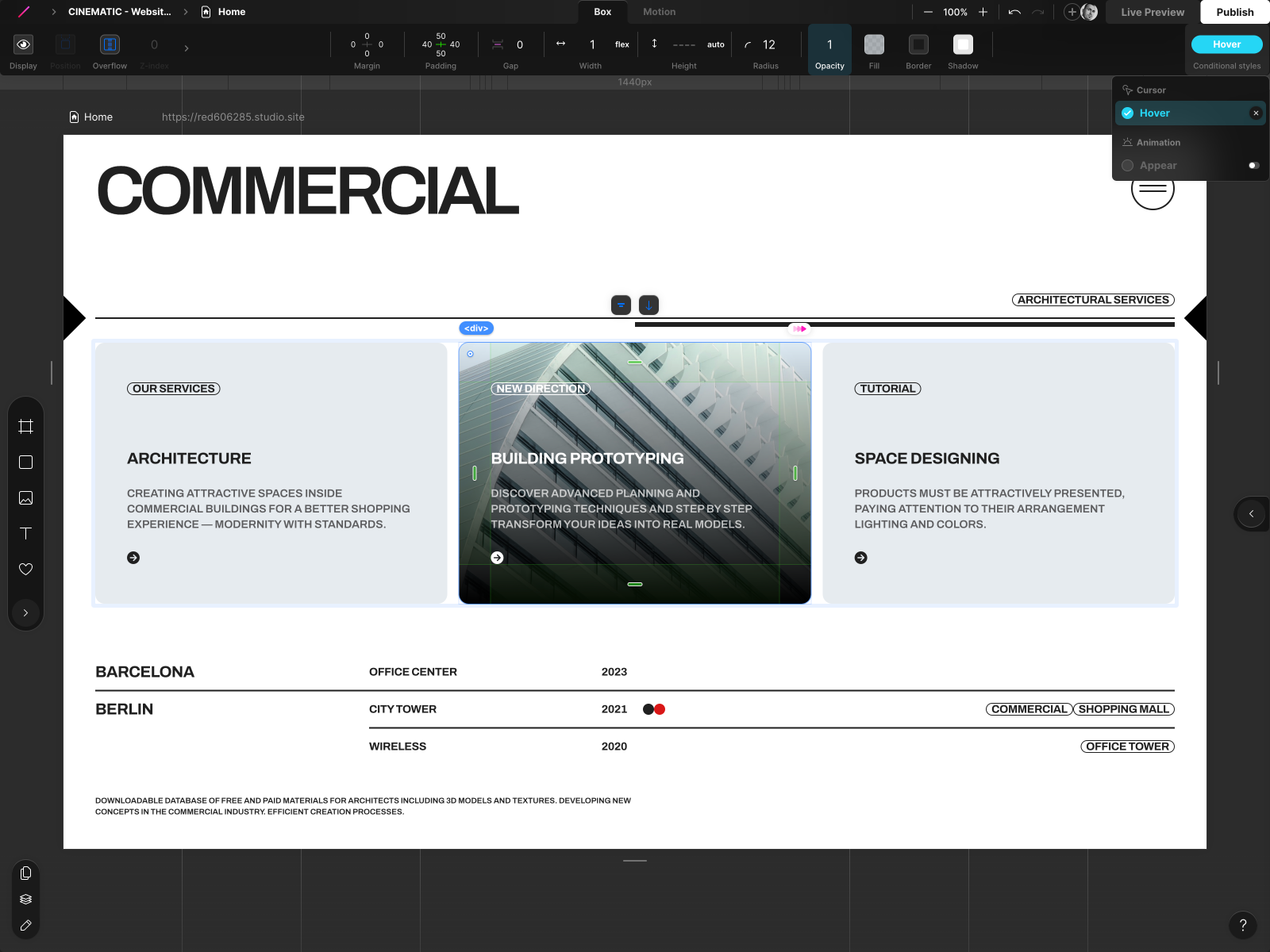 COMMERCIAL - Website Concept by Tomasz Mazurczak for Studio Design on ...