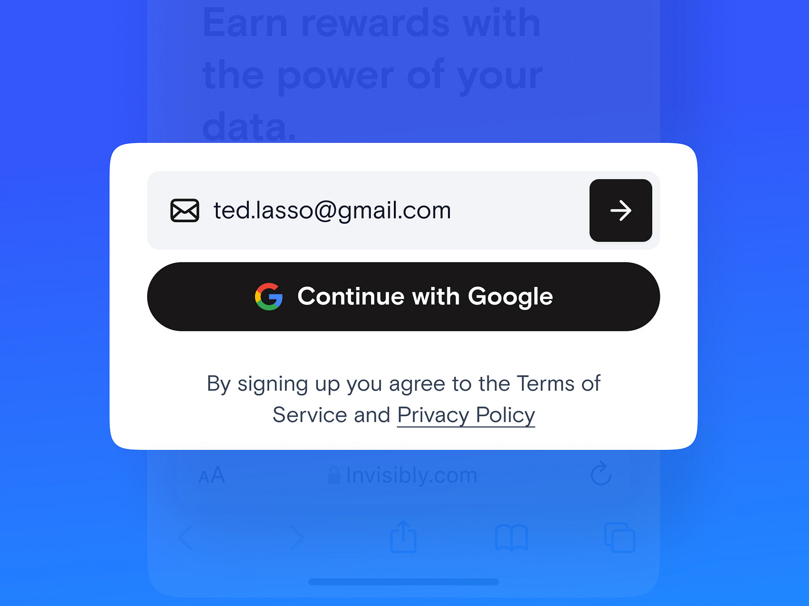 Login with email input by Zach Smyth on Dribbble