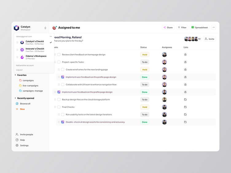 Checkit - Productivity App by Rama Zuldi for Odama on Dribbble