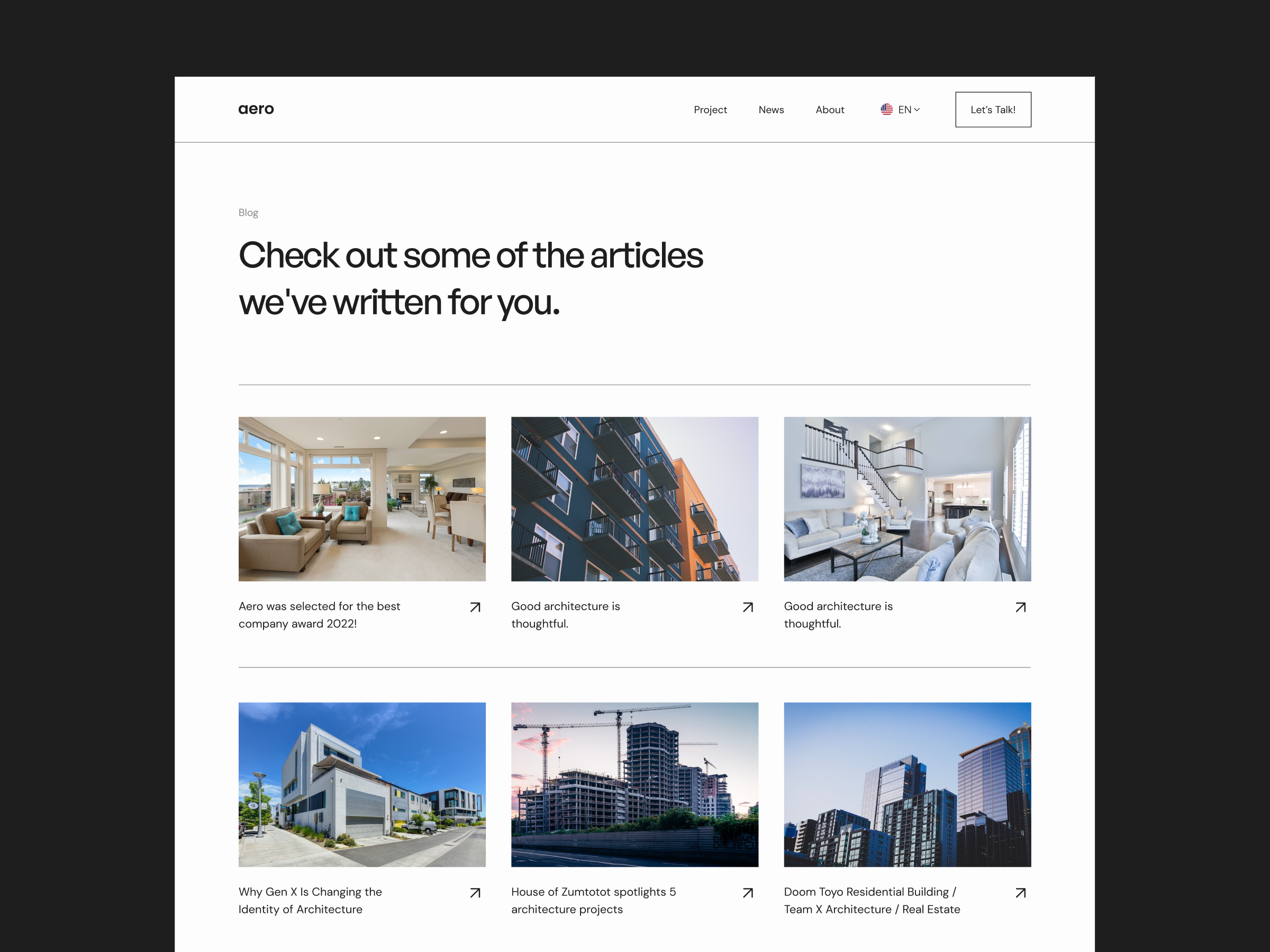 Architecture Studio - Project & Blog Listing Page by Aryo Pamungkas for SLAB Design Studio on ...