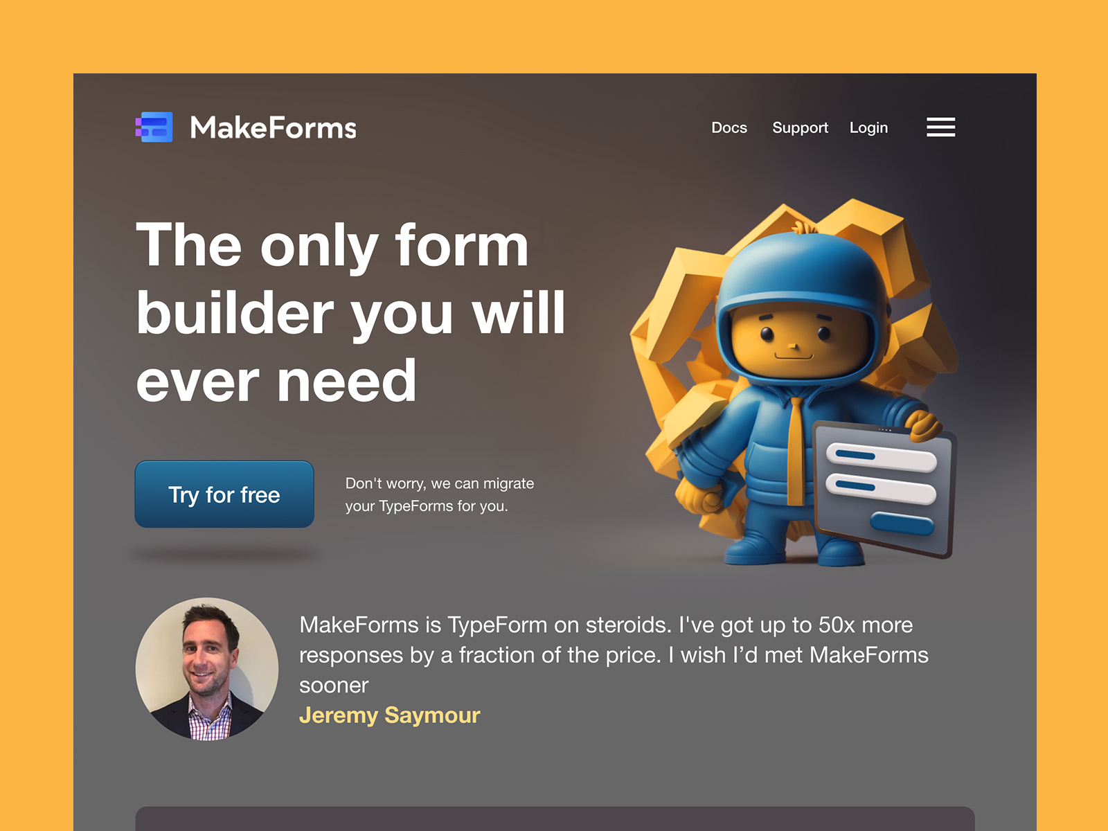 MakeForms roast by Dennis Schwartz on Dribbble