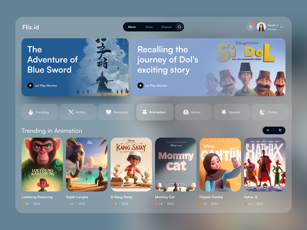 Flix.id - Movie Streaming Dashboard Exploration by Paperpillar on Dribbble