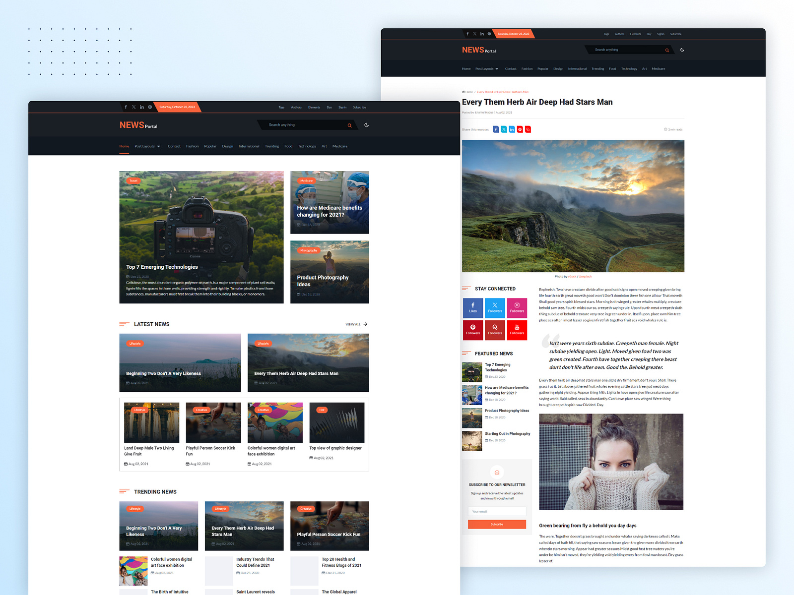 Newsportal Ghost Theme For News And Magazine Website by ElectronThemes Agency on Dribbble