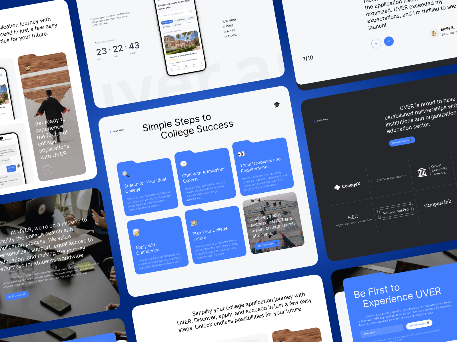 University Website UI Design for Mobile App Landing Page by Phenomenon ...