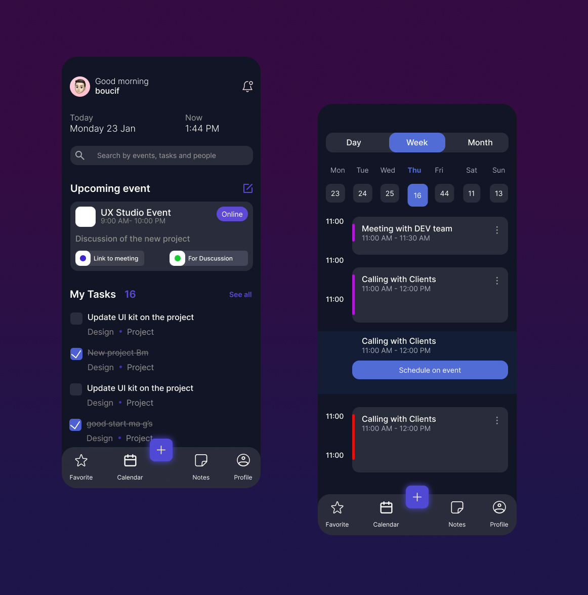 Time Management App by Boucif on Dribbble