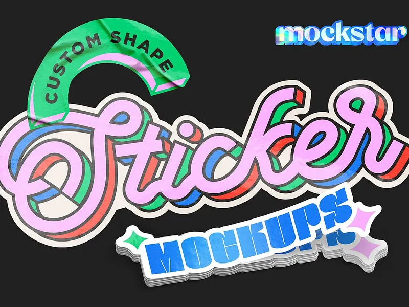 Custom Shape Sticker Mockup designs, themes, templates and downloadable ...