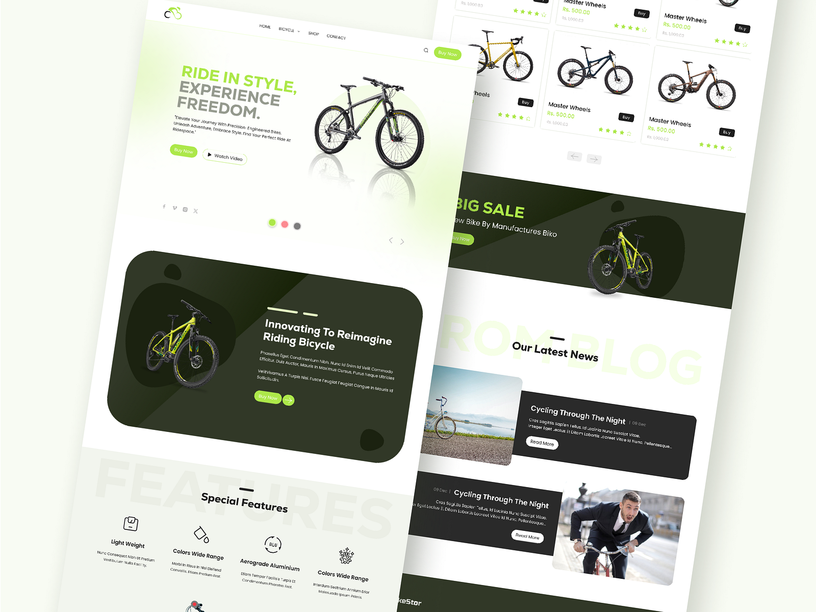 Bicycle ecommerce landing page ui design by Md Rakib Khan on Dribbble