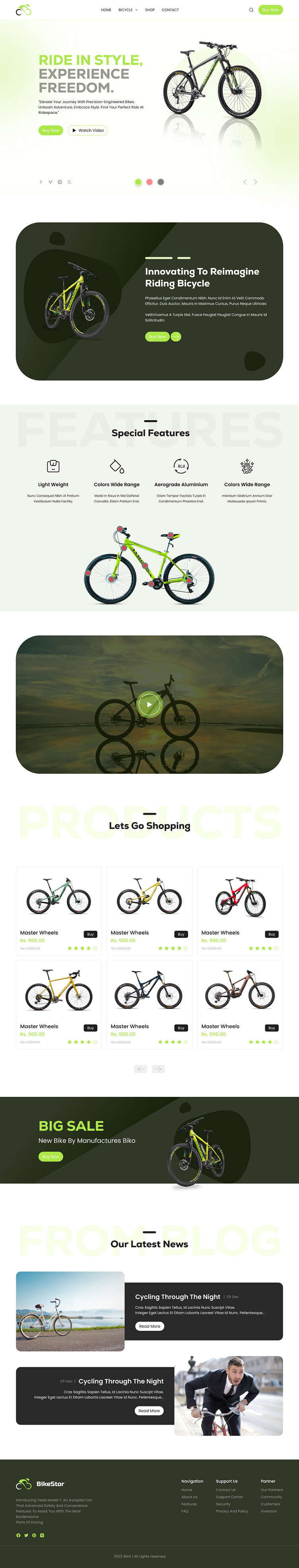Bicycle ecommerce landing page ui design by Md Rakib Khan on Dribbble