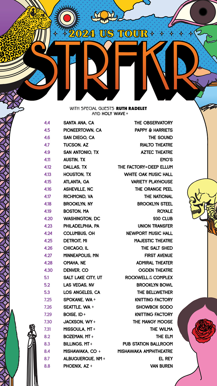 STRFKR 2024 US Tour by Jacob Cooper on Dribbble