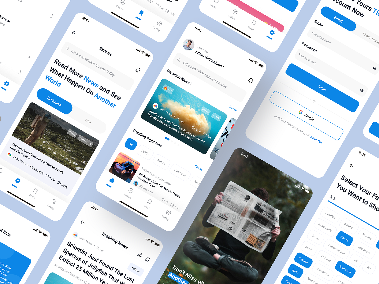Tidings - News App UI Kit by Designer at Potara for UI8 on Dribbble Tidings - News App UI Kit by Designer at Potara for UI8 on Dribbble