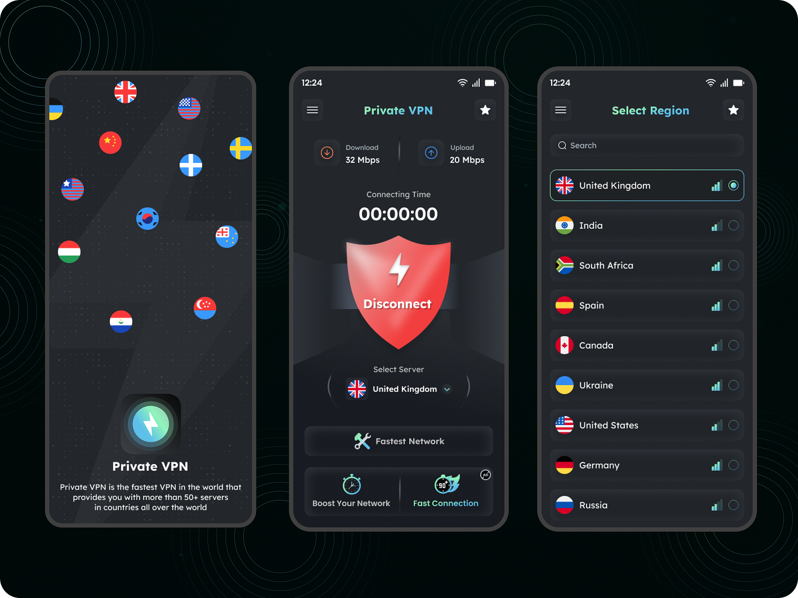 VPN App Ui by nilam dungrani on Dribbble