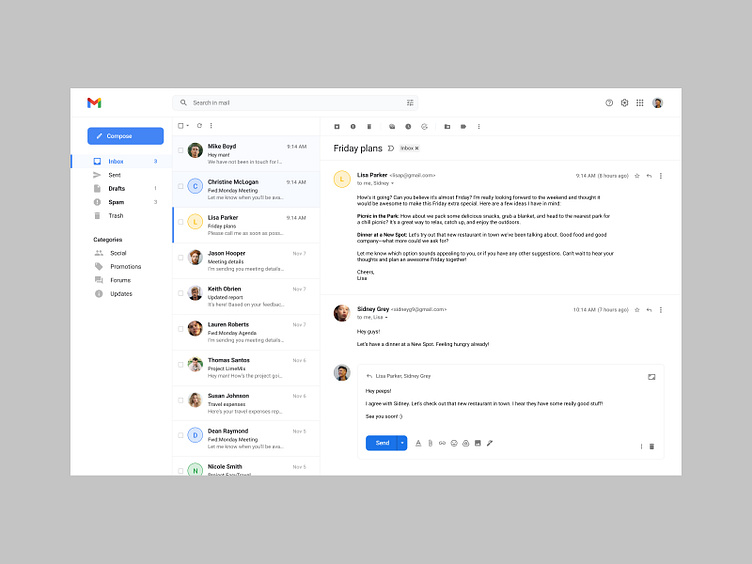 Gmail Reimagined by EuroART93 on Dribbble