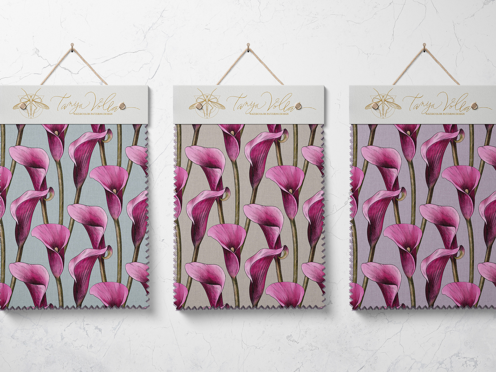 My new Calla Lily watercolor pattern by Tanya Vollar on Dribbble