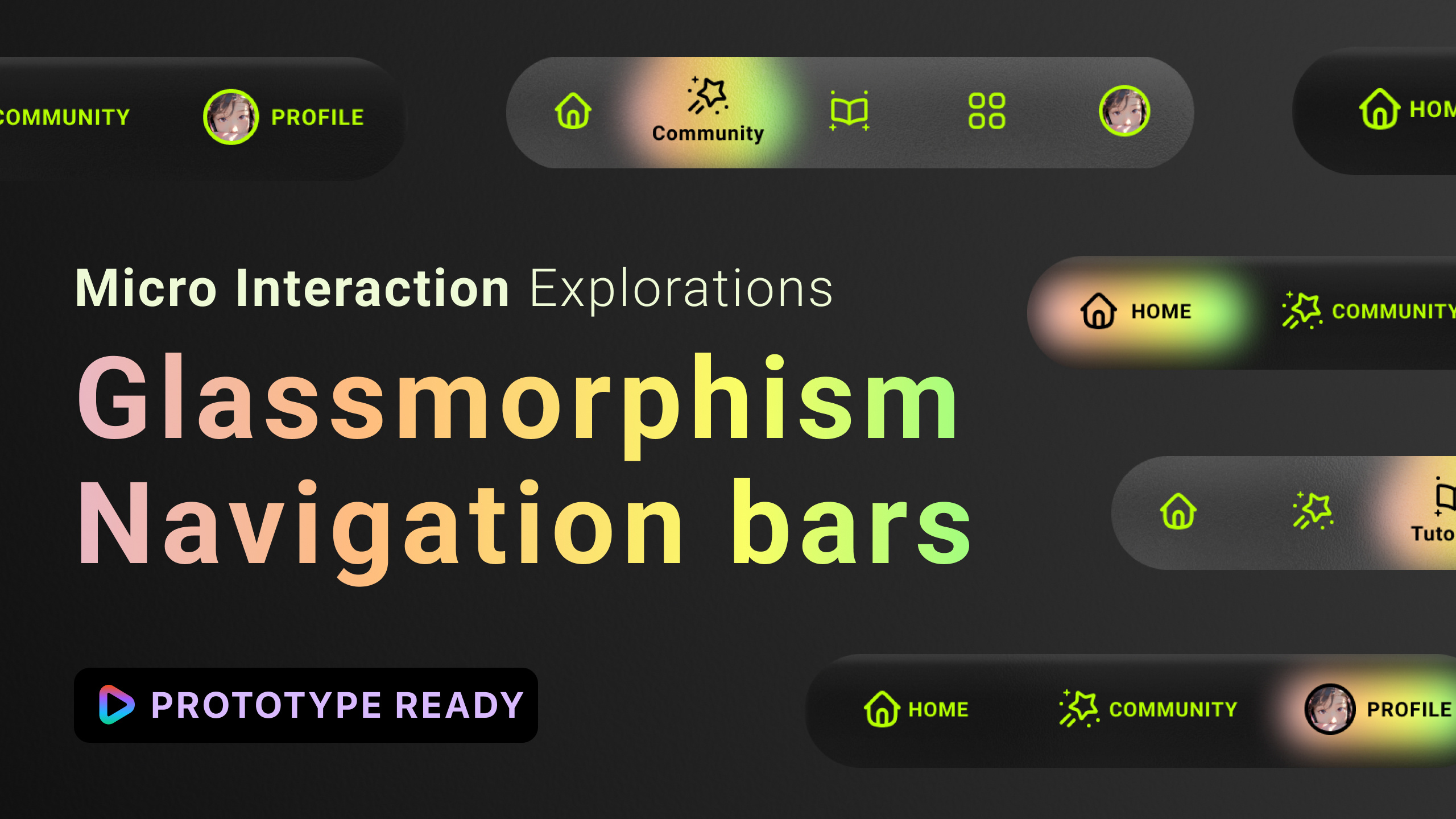 Glassmorphism nav bar micro interaction by Lakita Chen on Dribbble