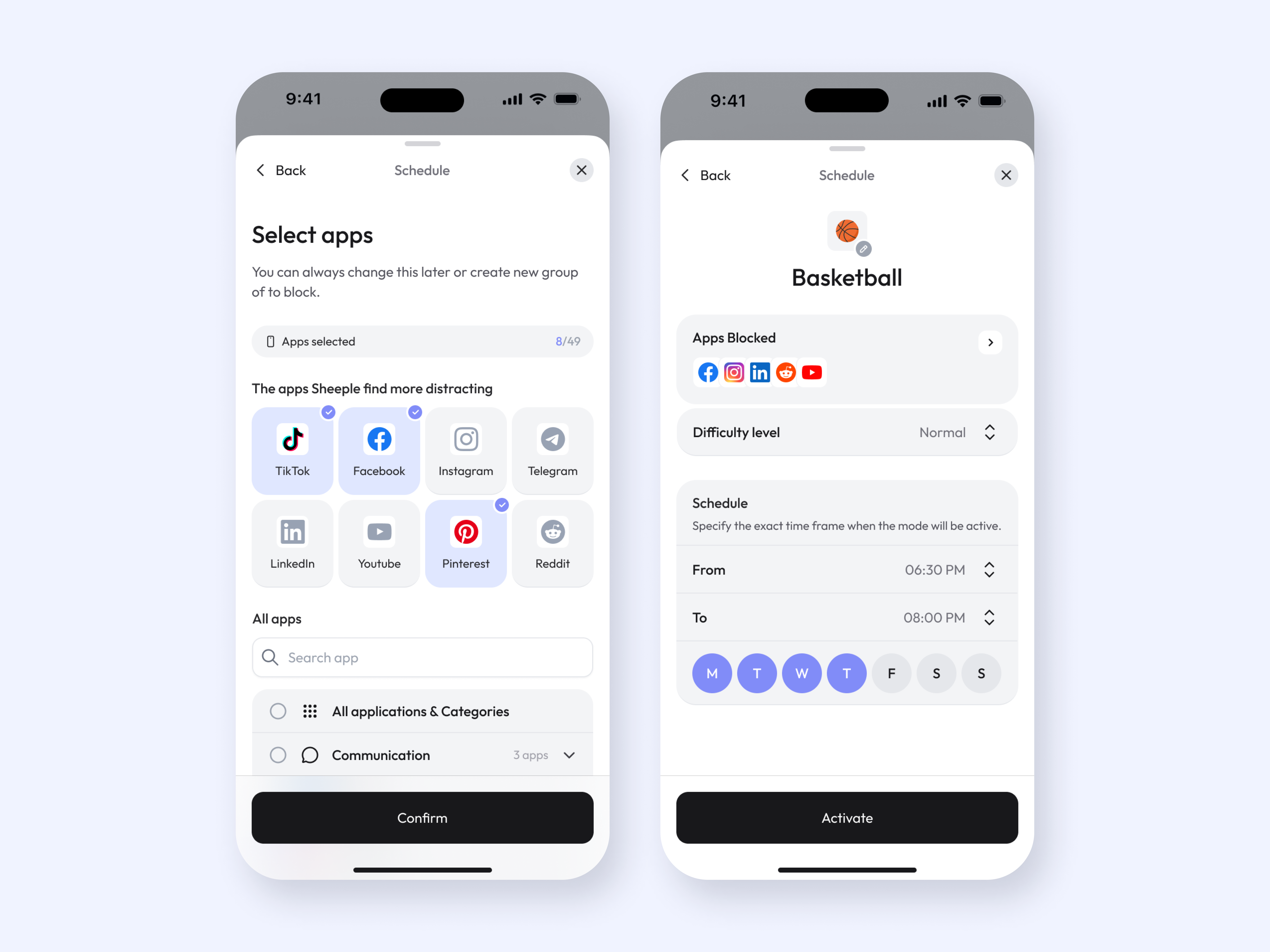 Create Schedule - Focus & Screen Time Mobile App by Dmitriy on Dribbble