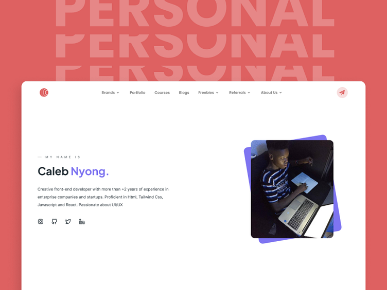 PERSONAL - An Introduction - Website Design by Ali Hamza Khaki on Dribbble