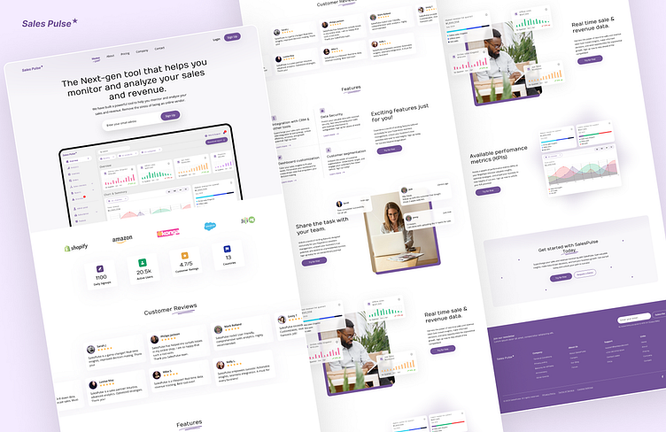 Sales Pulse - Saas landing page by Samuel Nathaniel on Dribbble