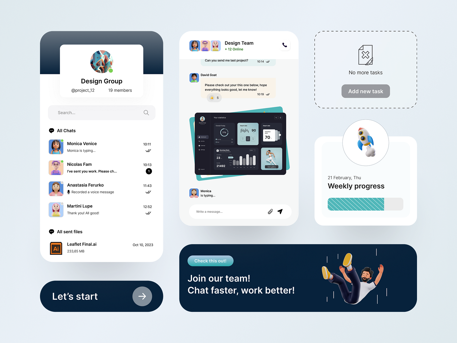 Ui Exploration Team Chat App Design By Dave On Dribbble