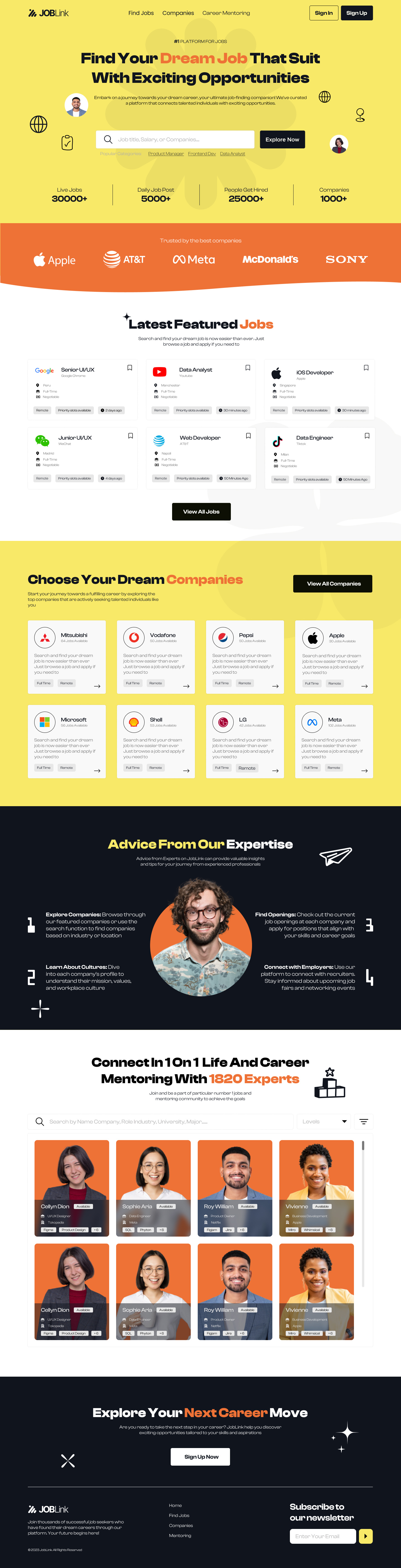 JobLink - Landing Page for Job Finder by Thanks For Today on Dribbble