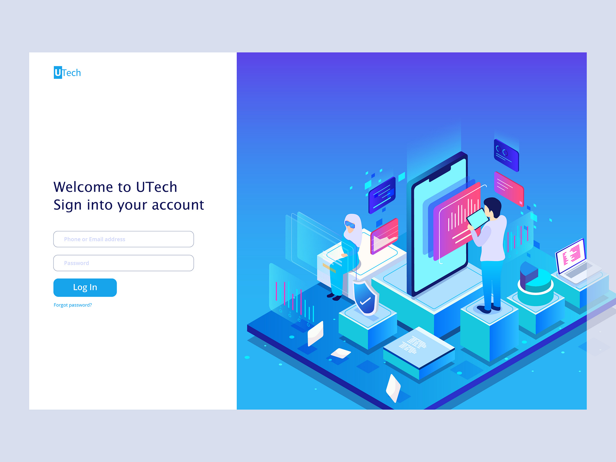 Isometric design for login page by Jasim on Dribbble