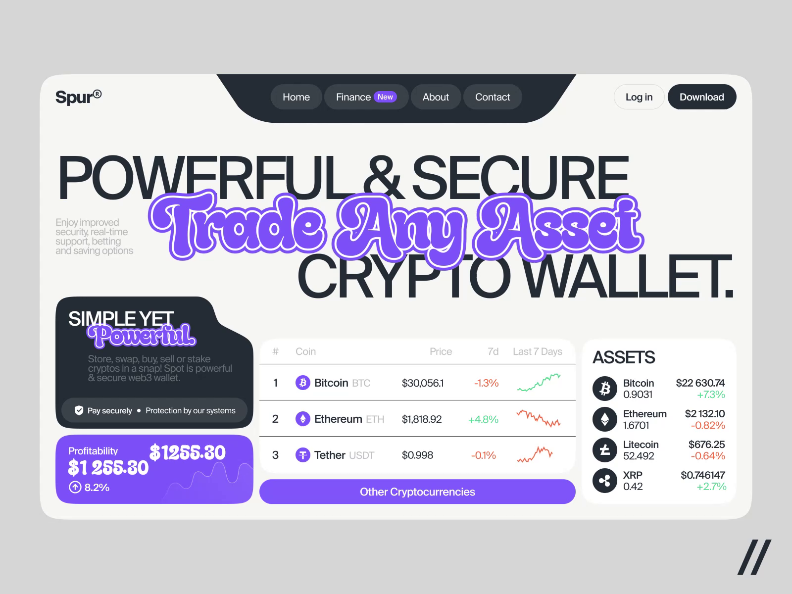 Crypto Wallet Landing Page by Kristina Taskaeva for Purrweb UI/UX Agency on Dribbble