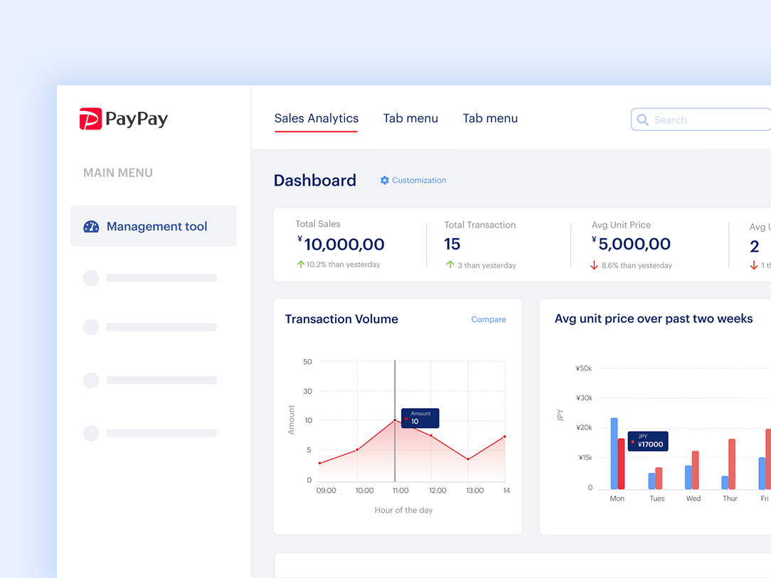 Payment app management tool desktop by April Ma on Dribbble